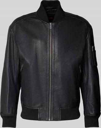 Boss Orange by Hugo Boss Regular Fit Lederjacke im College-Stil Modell JAKRI