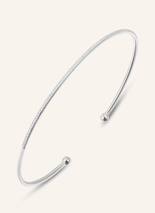 Leaf Armreif Circle Aus 18 Karat Wei&szlig;gold Mit Diamanten silber