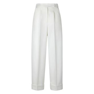Max Mara Wollhose mit hohem Bund - - Trousers - Damen - Wei&szlig; - XS