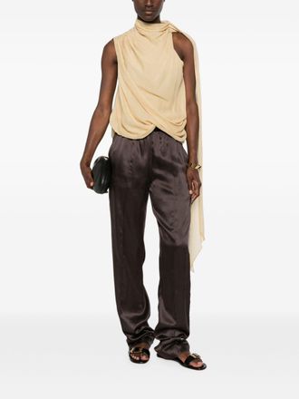 Tom Ford Silk Straight-Leg Trousers - Brown