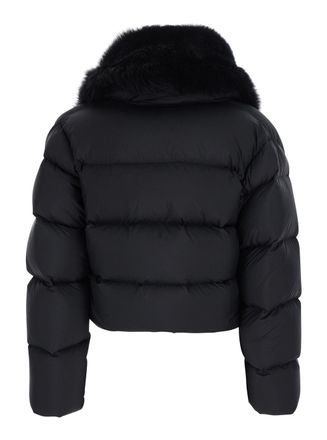 Gucci Fur-Trimmed Quilted Down Jacket - Black