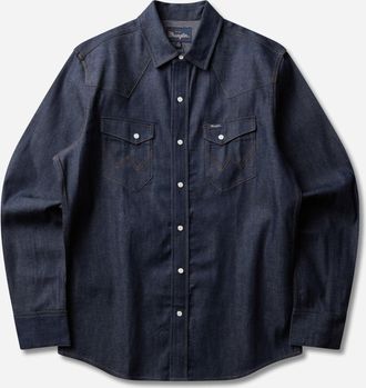 Wrangler Men s Blue Bell Regular Indigood Icons 27MW Western Shirt Indigo Raw