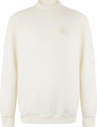 Diesel Homme, Sweatshirts et sweats &agrave; capuche, Blanc, Taille: S SweaT-shirt blanc en coton &agrave; manches longues