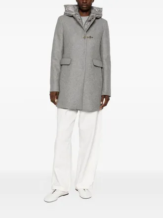 Fay Felted Wool with Quilted Hood Coat - Grey