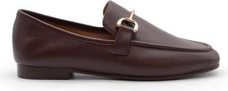 Bibi Lou Femme, Chaussures, Rouge, Taille: 36 EU Mocassin en cuir bordeaux avec pince dorée