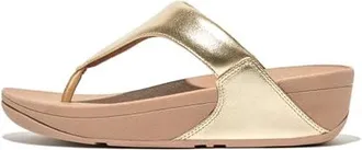 FitFlop Womens Lulu Leather Toepost Thong Sandals, Platino, 38 EU