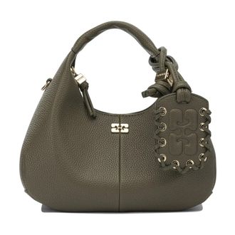 Ganni Petit sac &agrave; main Hobo - Femme - Sacs - Vert - Taille: ONE Size