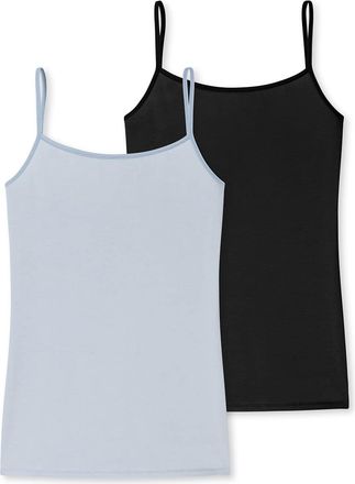 Schiesser Damen 2 Pack Spaghetti Top Unterhemd Bio Baumwolle - 95/5 Organic