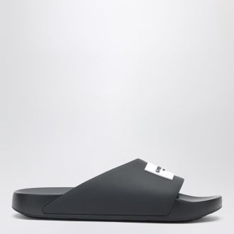 Givenchy Label flache Mules aus schwarzem Gummi