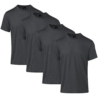 Gildan Softstyle CVC Short Sleeve T-Shirt, Style G67000/G64000cvc, Multipack, Brume Noire (Pitch Black Mist (Lot de 4), Homme