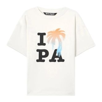 Palm Angels Homme, Tops, Blanc, Taille: 2XL I Love PA T-Shirt