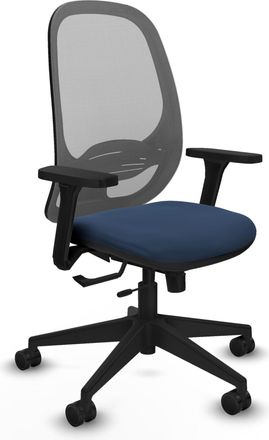 Piqueras y Crespo B&uuml;rostuhl, blau, mit 3D-Armlehnen, h&ouml;henverstellbare Lendenwirbelst&uuml;tze, ausgestattet mit Syncro/Translack und Schneideschaum, mit Rollen von 65 mm, N