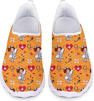 Showudesigns Dames Baskets infirmi&egrave;re Femmes Chaussures Poids Air L&eacute;ger Engrener Elastic Sports en Marchant Yoga Tennis &agrave; Enfiler Pas Trainers en Maille Plates &Eacute;t&eacute;