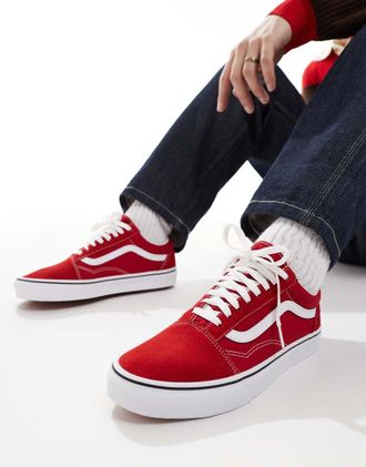 Vans Old Skool - Sneaker in Racing Red/True White-Wei&szlig;