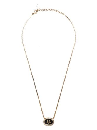 Dior collier à pendentif serti de strass