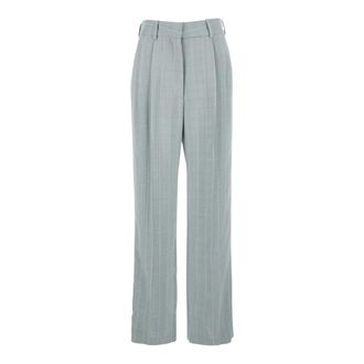 Blaz&eacute; Milano Gestreifte- weite Hose - - Trousers - Damen - Grau - L