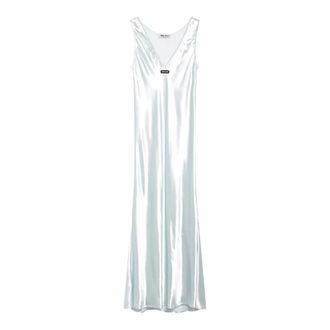 Miu Miu Maxikleid mit V-Ausschnitt - - Dresses - Damen - Gr&uuml;n - S
