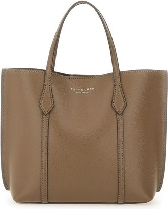 Tory Burch Womens Perry Shopping Bag Brown Leather Handbags Hand