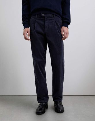 Scalpers Firenze - Pantalon en velours c&ocirc;tel&eacute; - Bleu marine