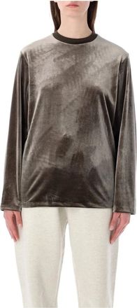 Fear of God Femme, Tops, Brun, Taille: 38 FR Velour Classic Long Sleeve Tee
