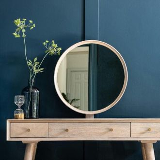 Pier Import Miroir rond pour console de chambre THANE