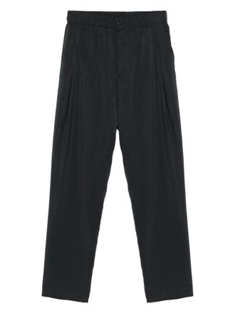 Giorgio Armani pantalon à design plissé - Bleu