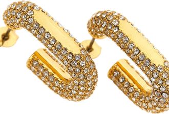 Paco Rabanne Crystal-Pav&eacute; U-Shaped Earrings - Gold