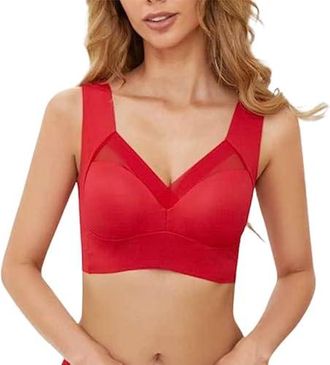 Generic Hatme Soutien-gorge correcteur de posture Comfy Wmbra Soutien-gorge de correction de posture Wmbra Original Grande taille Sans armatures, rouge, XXL