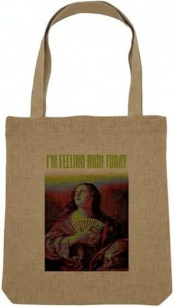 Fabulous Sac Shopping Tote Bag Aspect Lin - Im Feeling Rich Today Collage Vintage Illustration Art Humour Parodie Meme - Sac de Courses Toile Epaisse 360g Beig