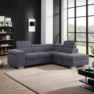 M&S Collection M&s - Canap&eacute; dangle &agrave; droite convertible 7 places en velours anthracite - sven