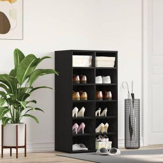 vidaXL Vidaxl - tag&egrave;re &agrave; chaussures ch&ecirc;ne noir 54x34x100,5 cm bois ing&eacute;nierie