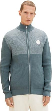 Tom Tailor 1039717 Cardigan, 32506-Dusty Dark Teal, S Homme