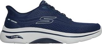 Skechers Go Walk Arch-fit 2.0 Percy Baskets &agrave; Enfiler Mains Libres pour Homme, Bleu Marine/Gris, 47.5 EU