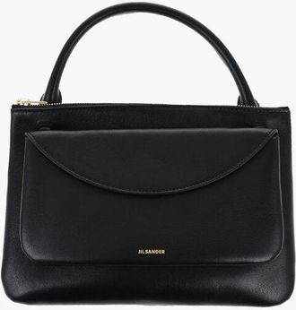 Jil Sander Leather Shoulder Bag with Frontal Pouch Gr&ouml;&szlig;e Unica