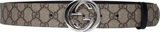 Gucci Hommess Ceinture Tissu Beige/Noir