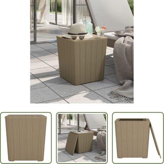 vidaXL Gartentisch mit Stauraum - Gartentisch mit Abnehmbarer Tischplatte Hellbraun Polypropylen