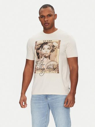Guess T-Shirt M5GI41 KBW41 Écru Regular Fit