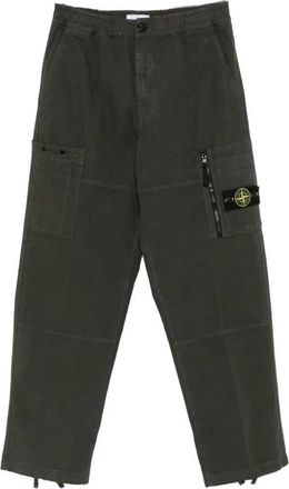 Stone Island Pantalon Cargo Con Patch Logo