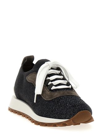 Brunello Cucinelli Lurex Knit Sneaker - Black