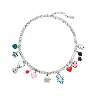 Marc Jacobs Femme, Accessoires, Gris, Taille: ONE Size Pendentif Cha&icirc;ne Collier Fermoir &agrave; Griffe de Homard