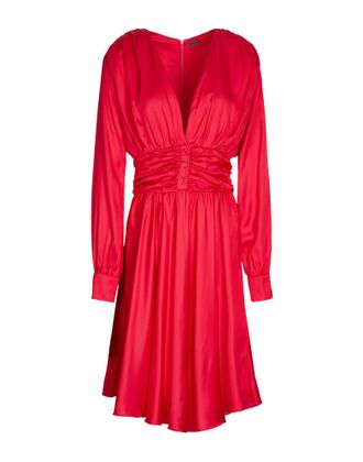 8 by YOOX VISCOSE RUCHED WAIST MIDI DRESS