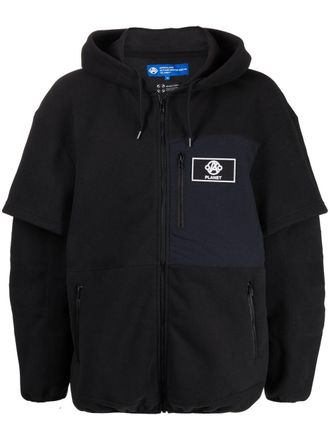 Anrealage Kapuzenjacke mit Logo-Patch - Schwarz