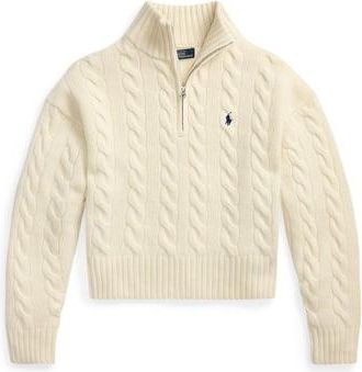 Polo Ralph Lauren Pull &agrave; col zipp&eacute; en laine et cachemire