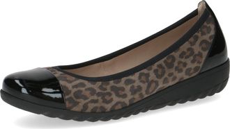 Caprice Caprice Damen Ballerinas aus Leder mit Keilabsatz, Mehrfarbig (Black Leo Comb), 37 EU