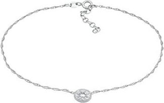 Elli Bijou de cheville pour femme Coin Soleil en argent sterling 925, 220, Argent sterling, Sans