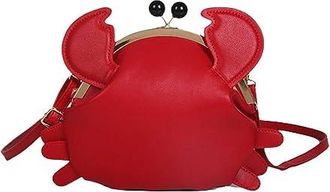 Generic Sac &agrave; bandouli&egrave;re pour femme en cuir synth&eacute;tique avec motif animal amusant, Rouge, taille unique