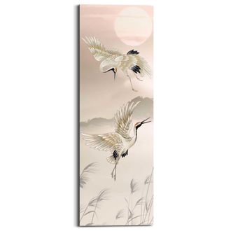 Reinders Wandbild, Kraniche in Pastel, Wohnzimmer, Bilder, Wanddeko, Room Decor, MDF, Beige, 90x30cm