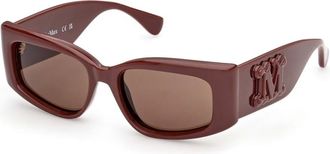 Max Mara Lunettes de soleil - Femme - Accessoires - Rouge - Taille: 53 MM