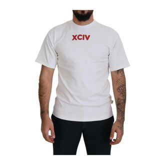 GCDS Wei&szlig;es Grafik-T-Shirt Kurze &Auml;rmel - - Tops - Herren - Wei&szlig; - XS