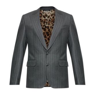 Dolce & Gabbana Homme, Vestes, Gris, Taille: XL Blazer &agrave; Rayures